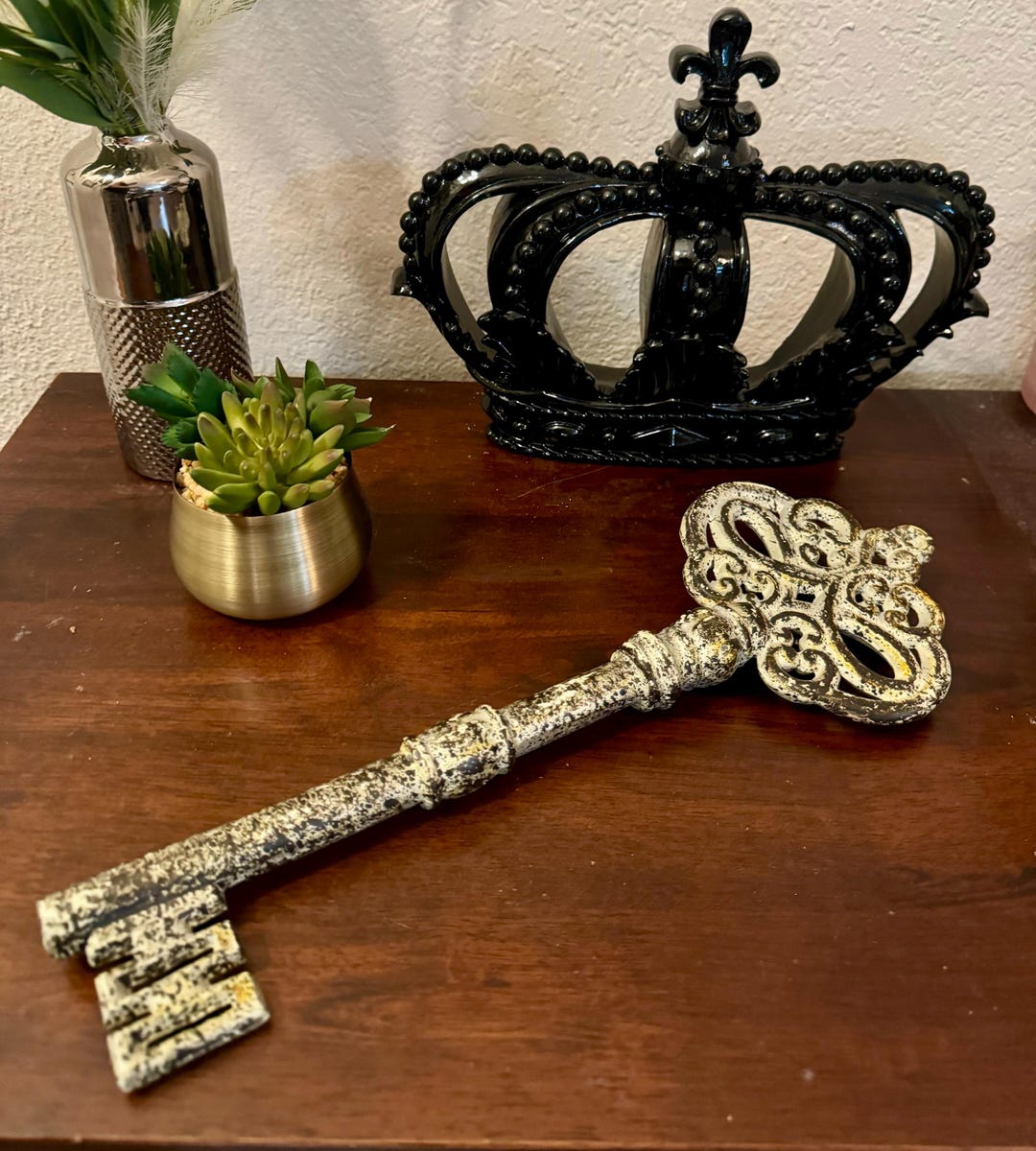 Vintage Cast Iron Rustic Wall Table Decor Castle Key. Double Sided ...