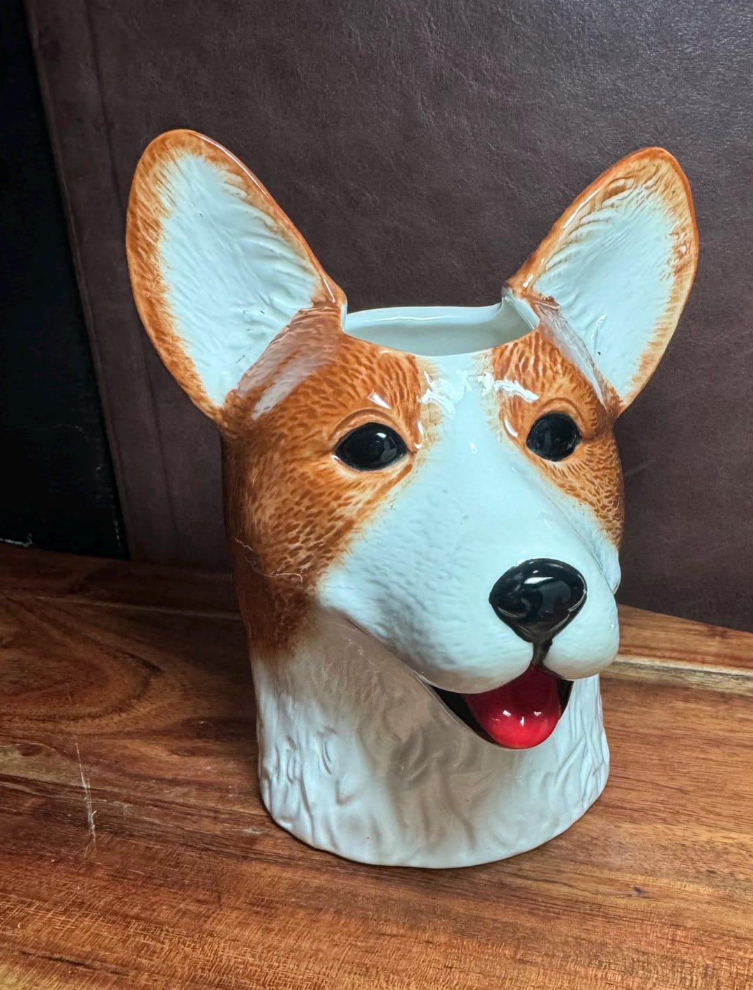 DOG WELSH CORGI Ceramic Vase Pen Pencil Desk Utensil Holder Dog Lover ...