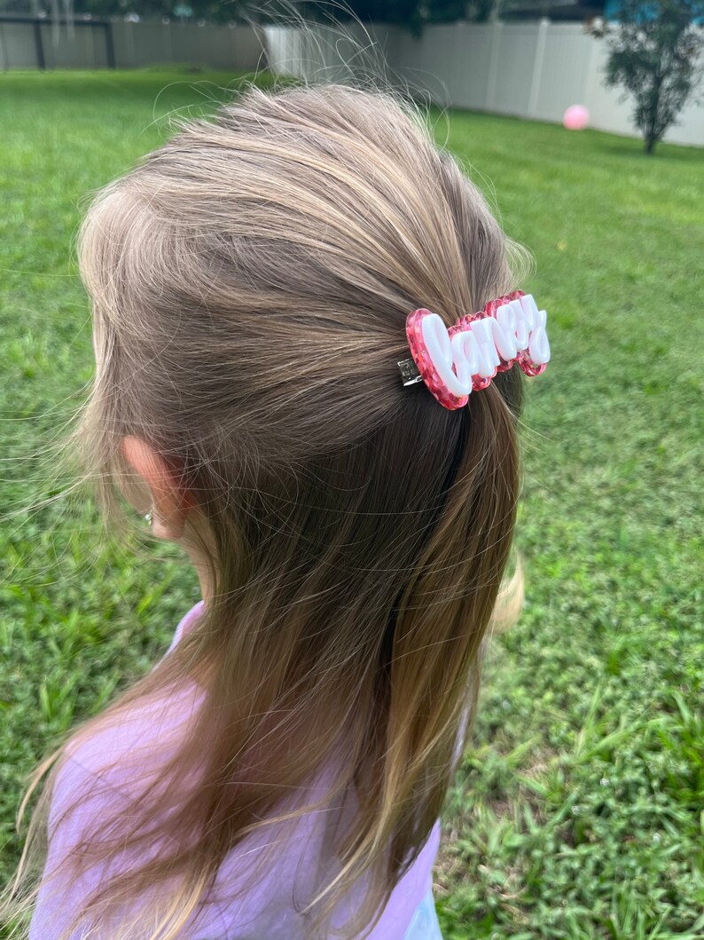 Acrylic Name Hair Clip, Monogram Bow, Girls Accessories, Name Bows ...