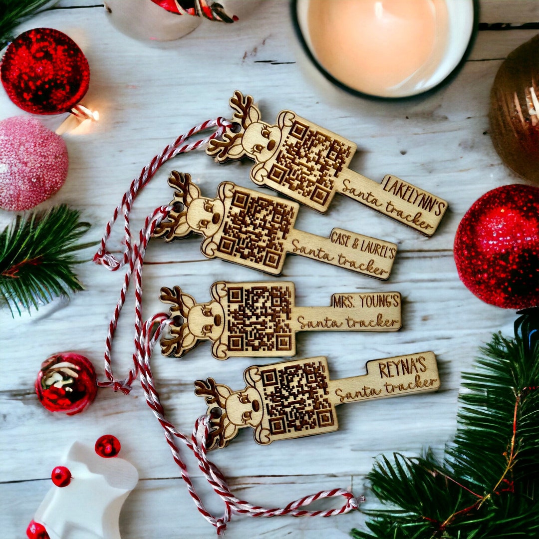 Santa Tracker, Santa Tracker Ornament, Santa QR Code, QR Code Ornament ...