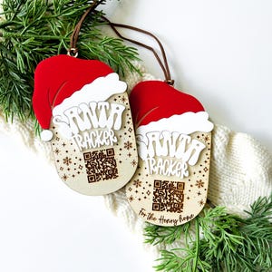 Santa Tracker, Santa Tracker Ornament, Santa QR Code, QR Code Ornament ...