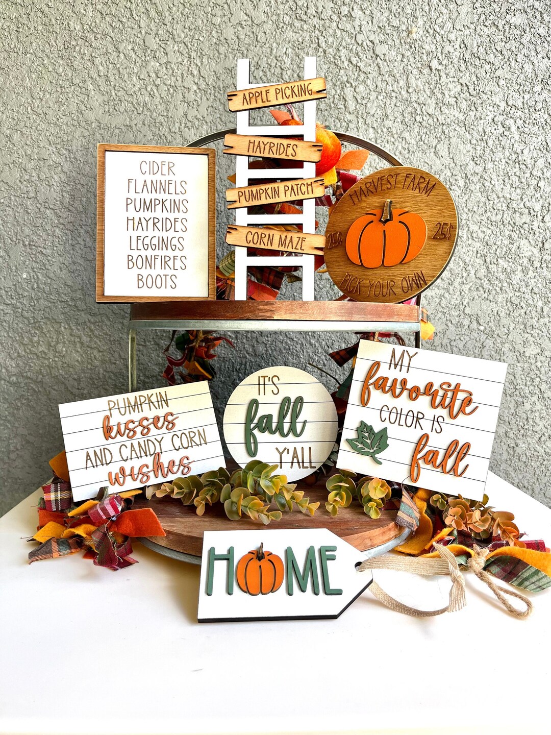 Fall Tier Tray, Fall Decor, Fall Signs, Tier Tray Decor, - Etsy