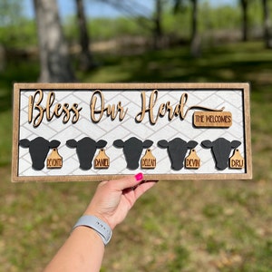 Personalized Family Sign, Farmhouse Decor, Cow Family Sign ...