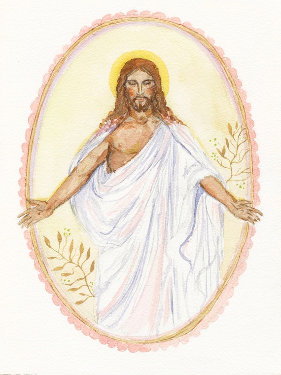 Autumn Christus Christian Watercolor Print Painting of - Etsy