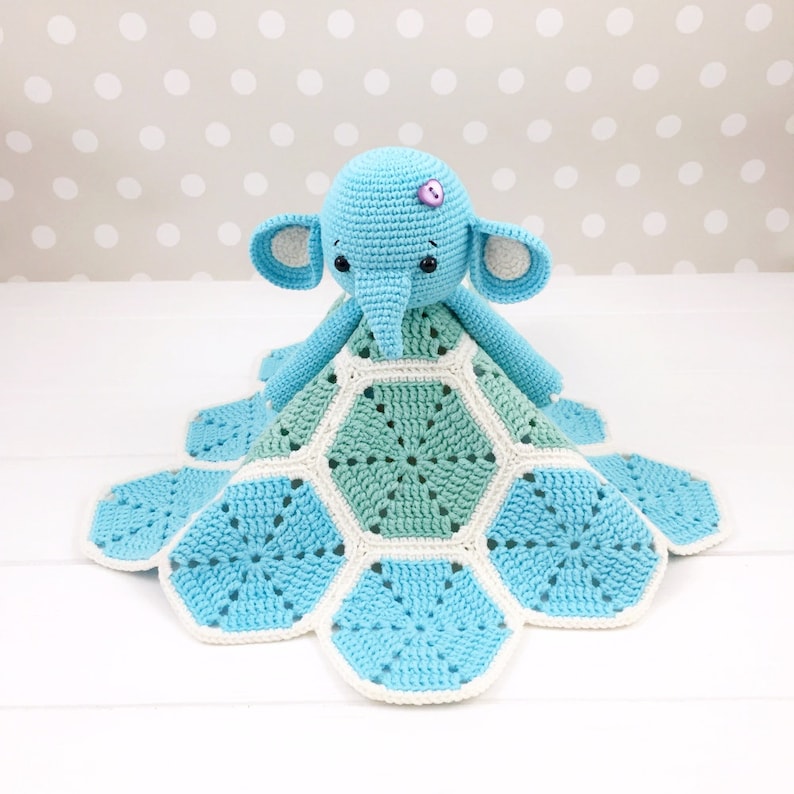 Elephant Lovey Pattern, Security Blanket, Crochet Elephant, PDF Crochet ...