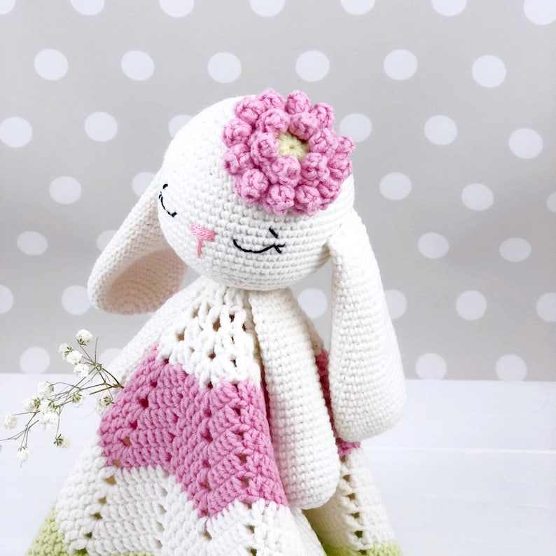 Bunny Lovey Pattern Blanket Toy Crochet Baby Lovey Security - Etsy
