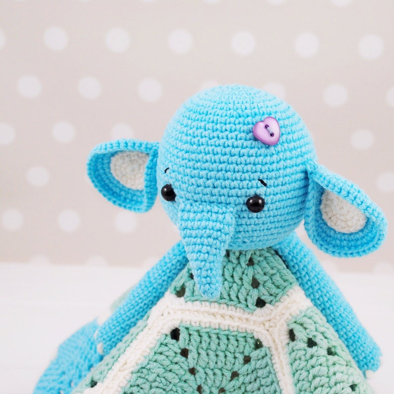 Elephant Lovey Pattern Security Blanket Crochet Elephant | Etsy
