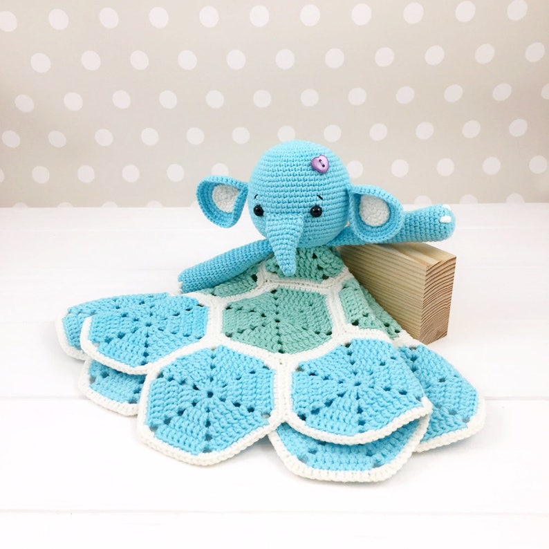Elephant Lovey Pattern, Security Blanket, Crochet Elephant, PDF Crochet ...