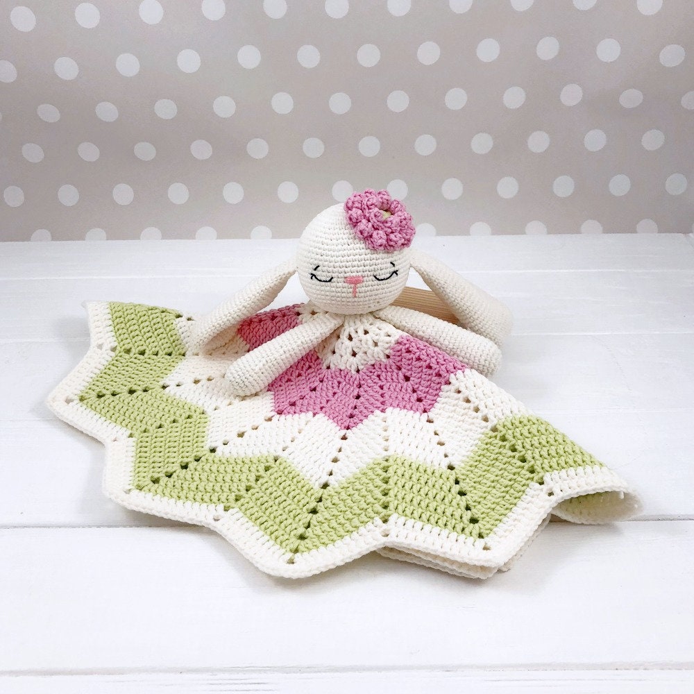 Bunny Lovey Pattern Blanket toy Crochet baby lovey Security | Etsy