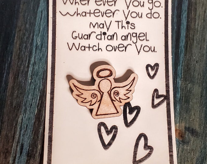 Guardian Angel | Pocket Tokens | Good Luck Charm | Pocket Hug | Wooden ...