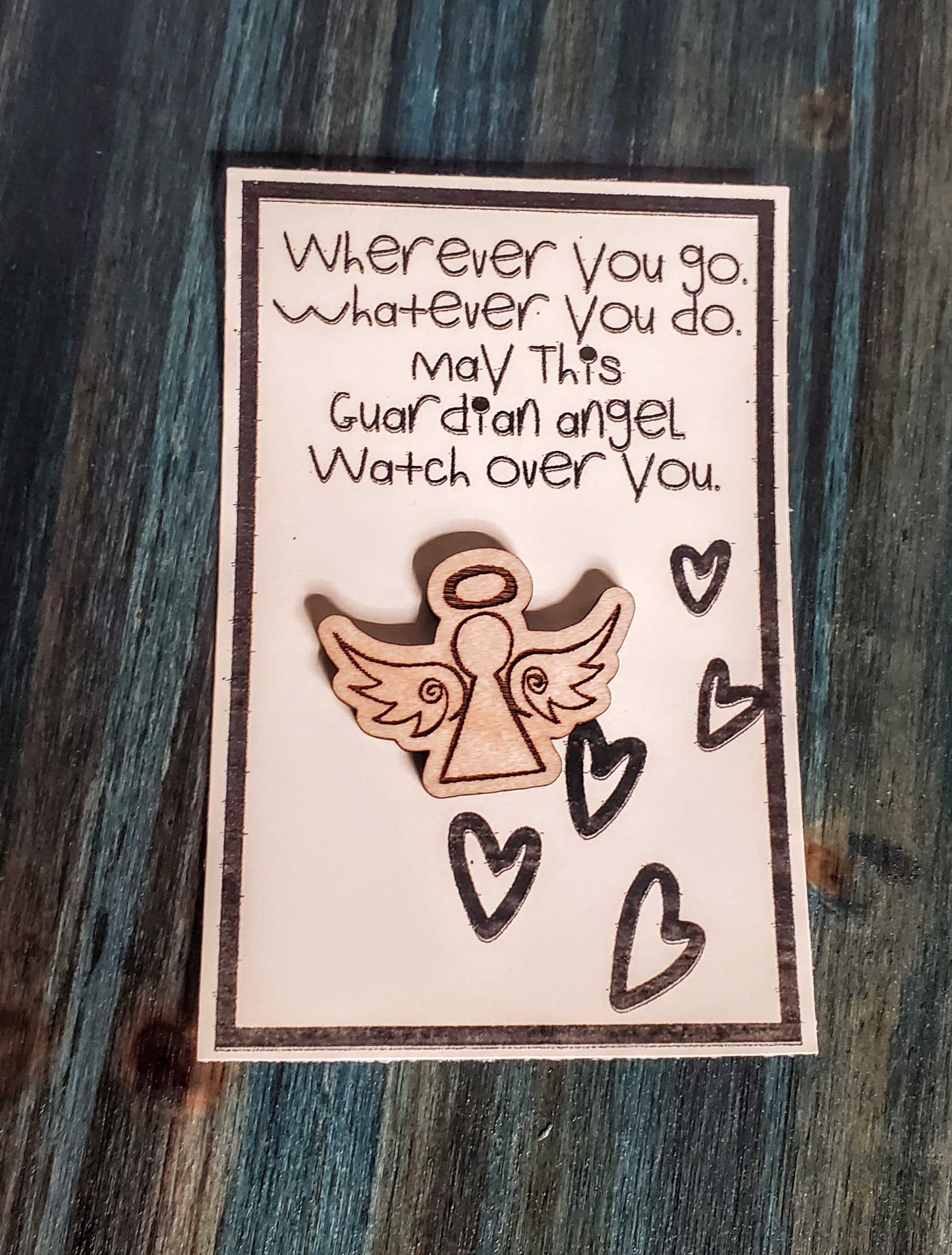 Guardian Angel | Pocket Tokens | Good Luck Charm | Pocket Hug | Wooden ...