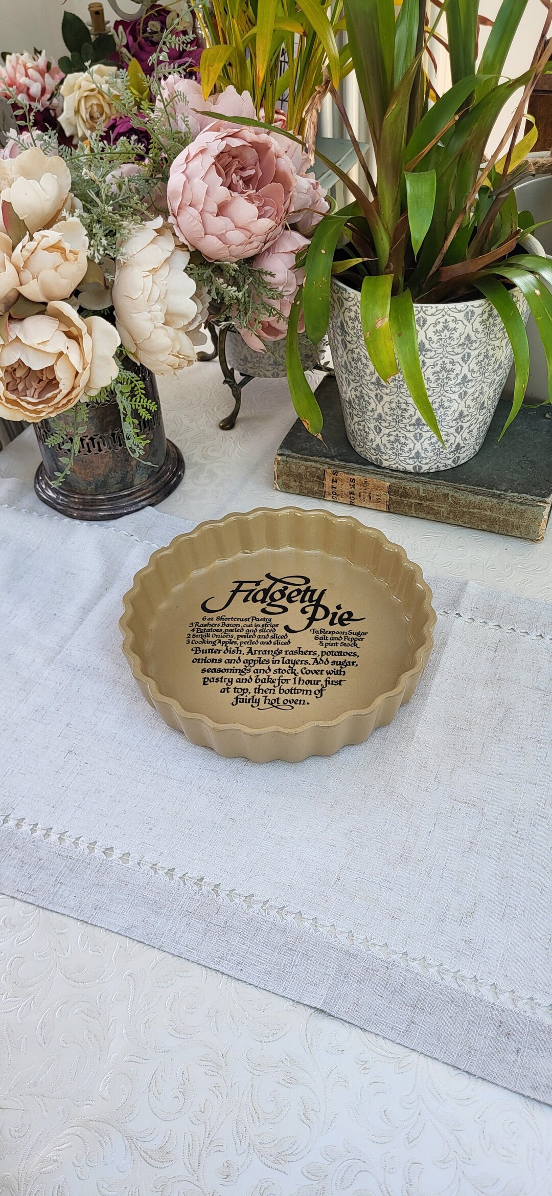 Vintage Stoneware Dish Pearsons Stoneware Quiche Dish Stoneware Pie ...