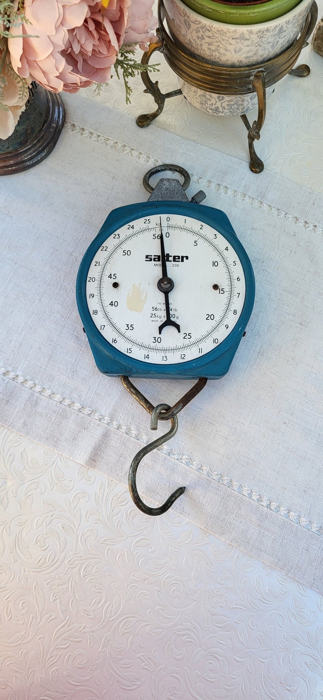 Vintage Salter Hanging Mechanical Scales No 235 Kitchenalia Carp Scales ...