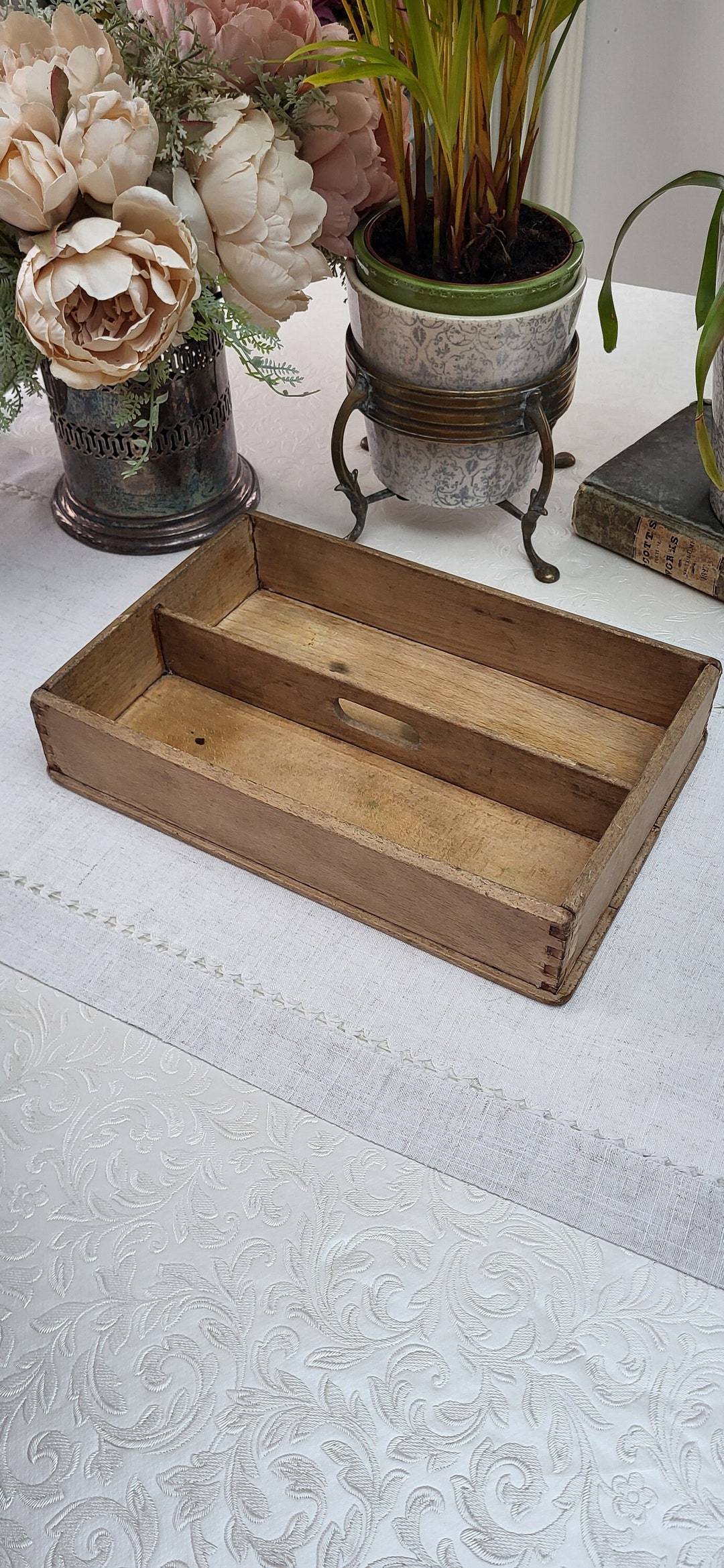 Vintage Wooden Cutlery Tray Kitchen Storage Cutlery Drawer Kitchenalia ...