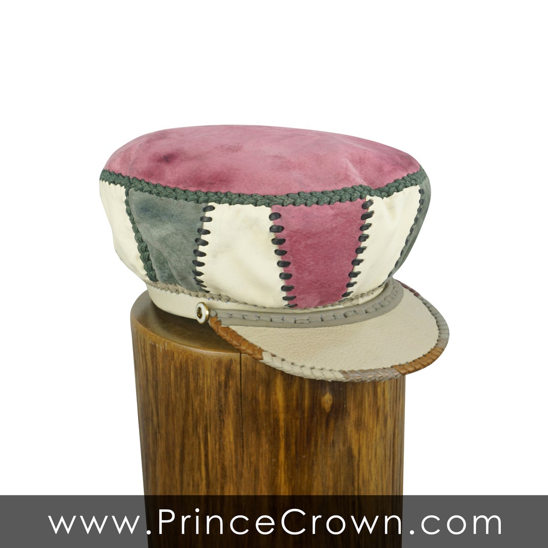 Small Leather Cap, Fitted Cap for Locs, Rasta Leather Tam, Rastafarian ...