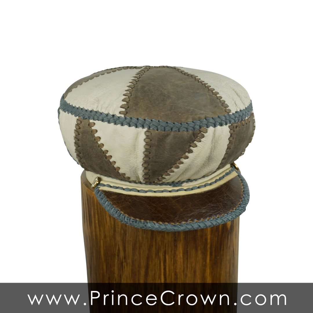 Small Leather Cap, Fitted Cap for Locs, Rasta Leather Tam, Rastafarian ...