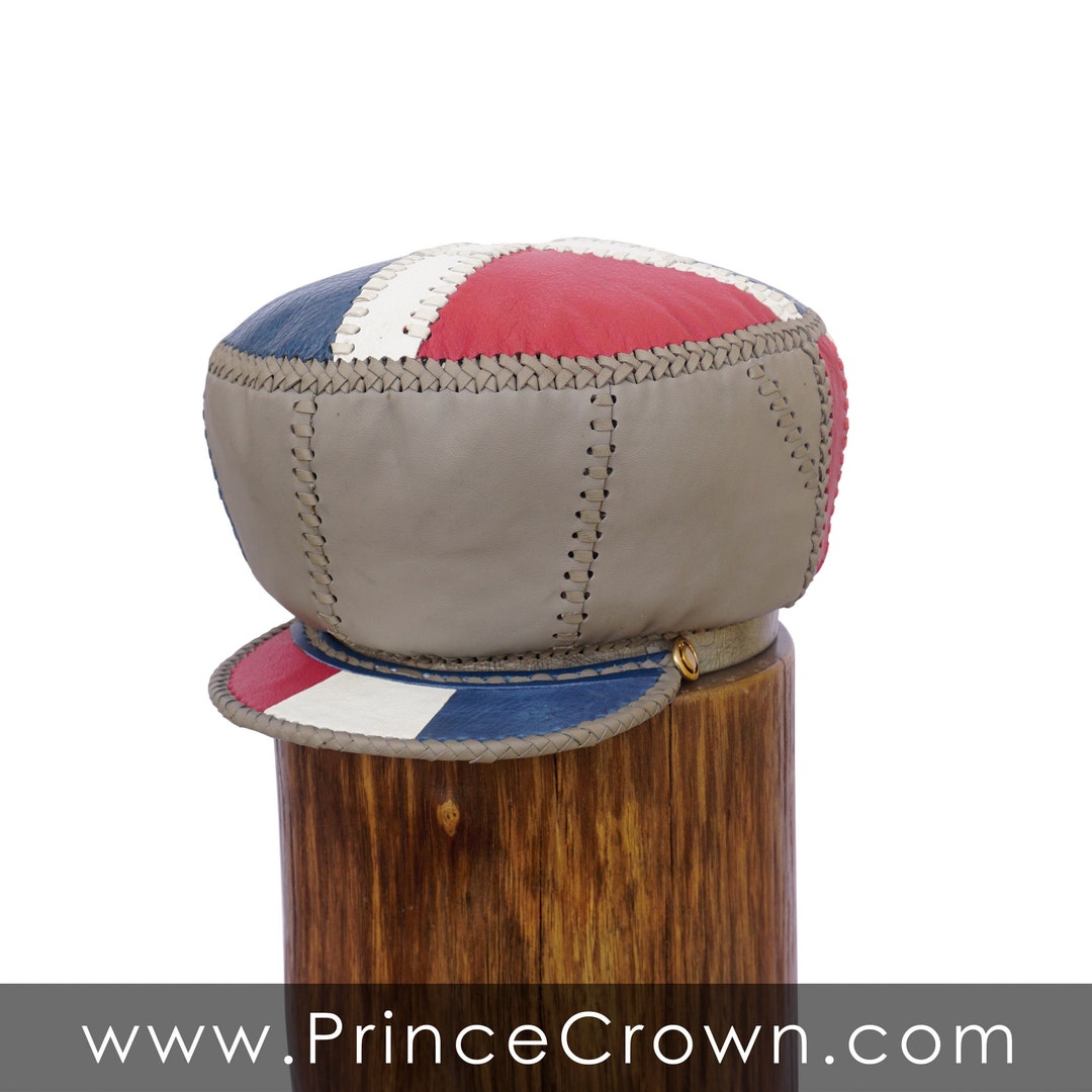 Red White Blue Fitted Hat for Locs, Independence Themed Leather Hat ...