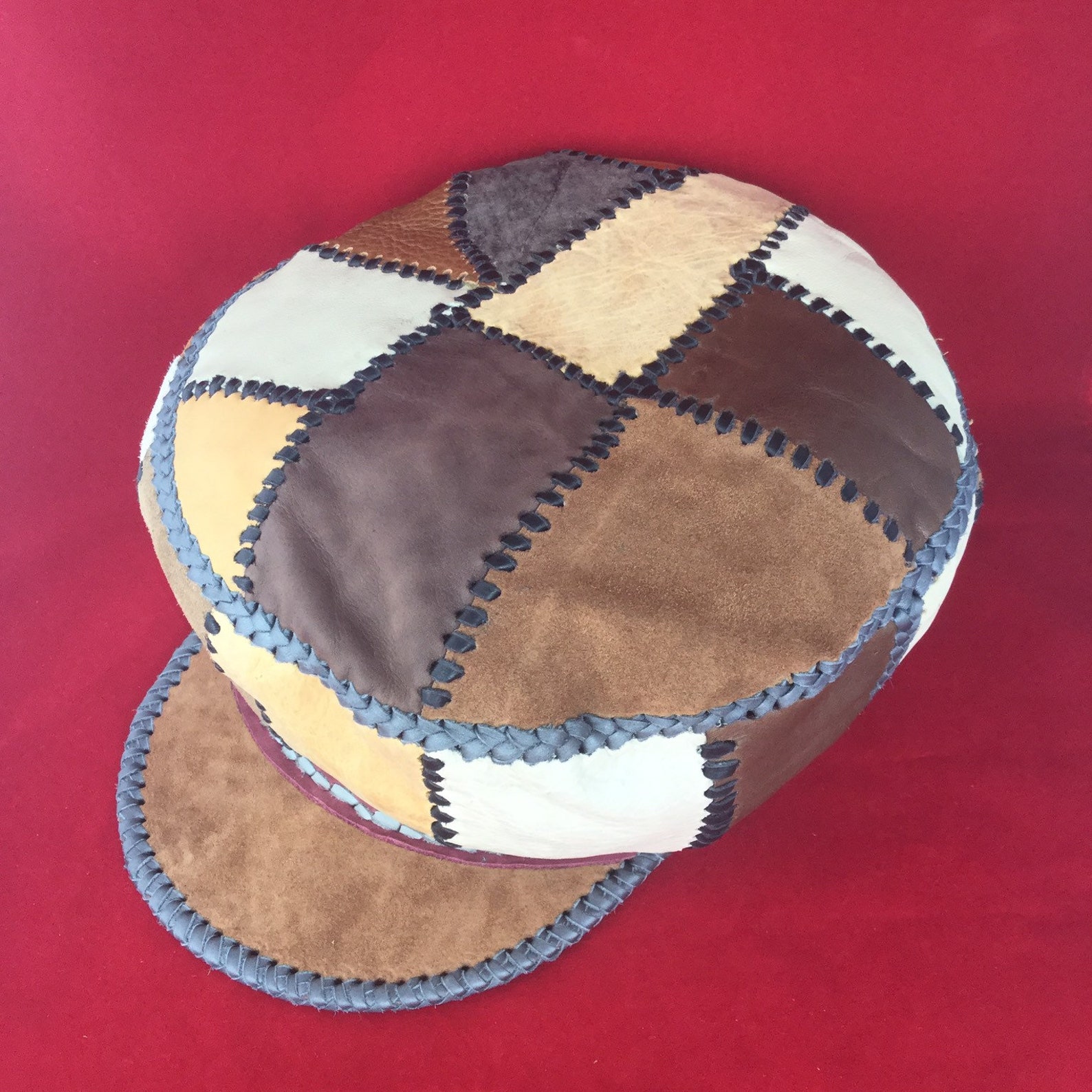 Handmade Leather Rasta Tam for Locs, Fitted Cap (22 Inches) - Etsy