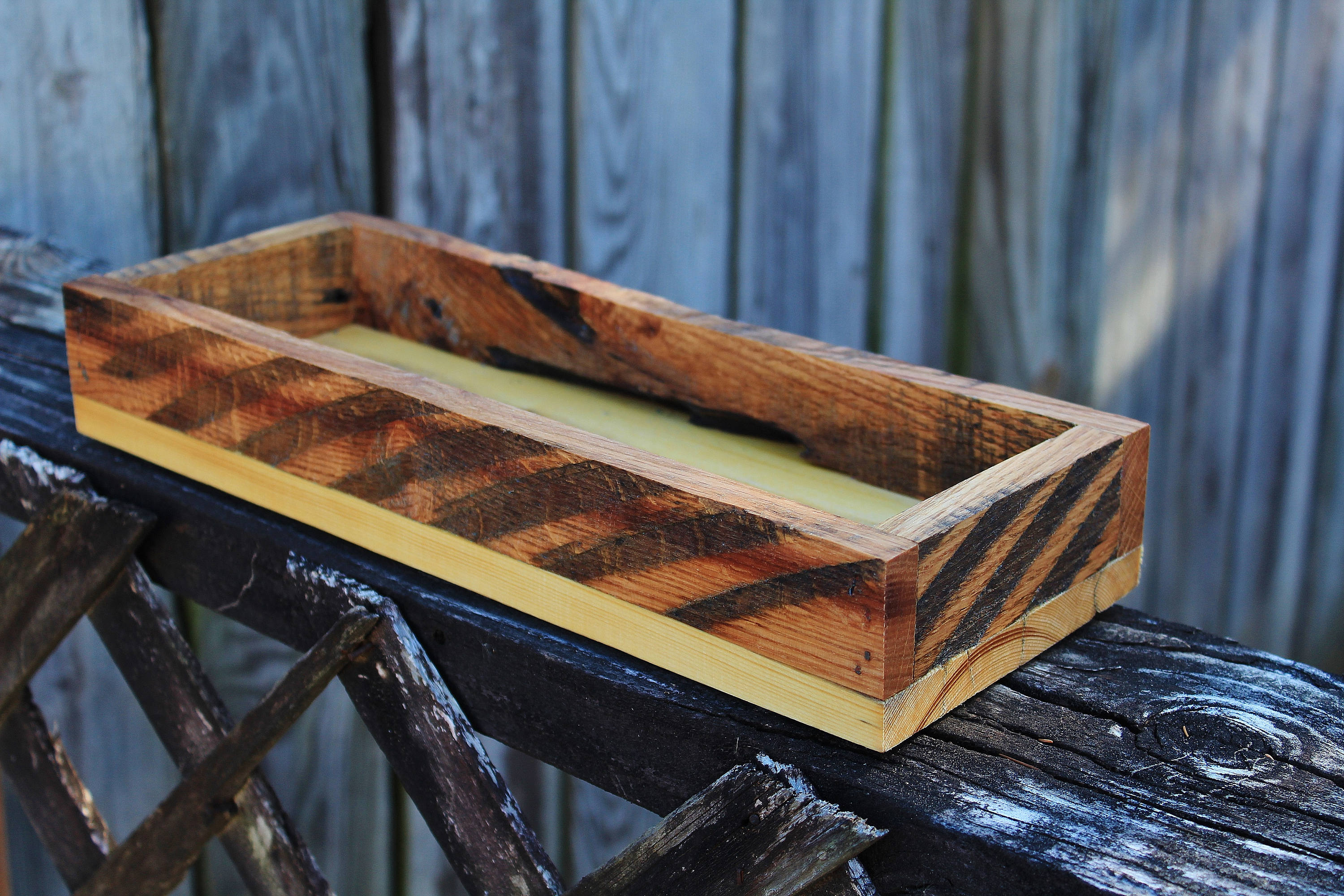 Rustic Tray Farmhouse Tray Wood Tray Rustic Wedding Decor - Etsy