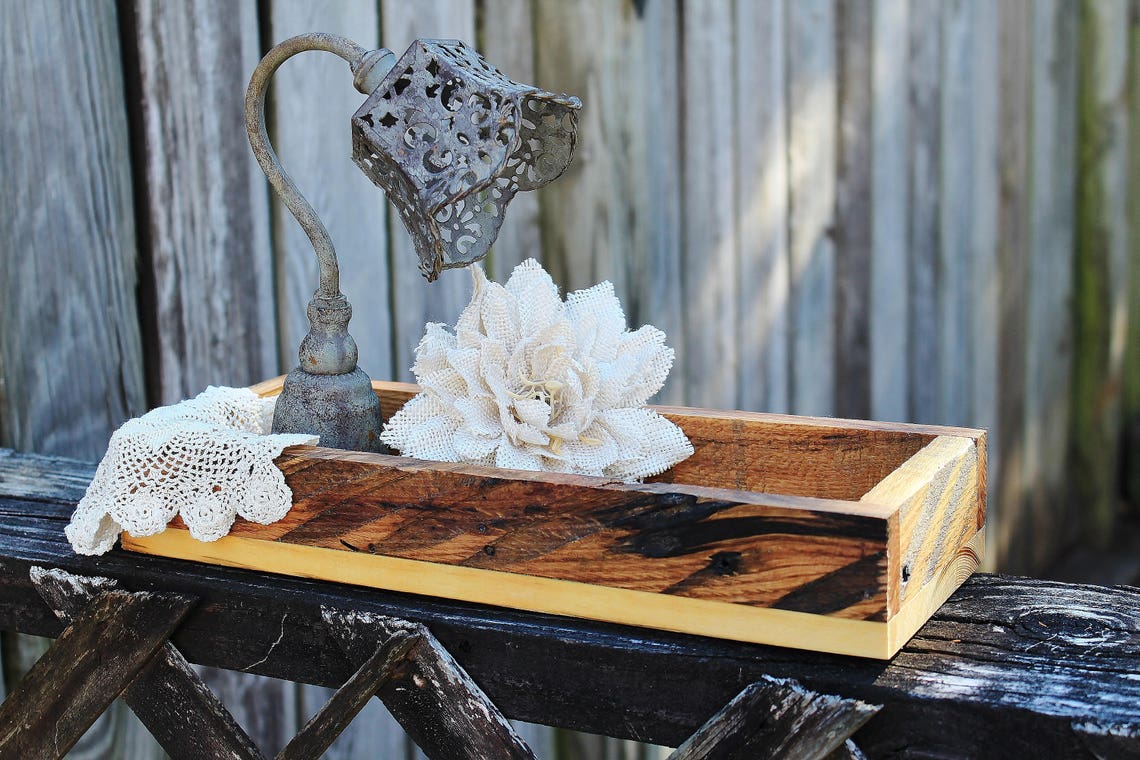 Rustic Tray Farmhouse Tray Wood Tray Rustic Wedding Decor - Etsy