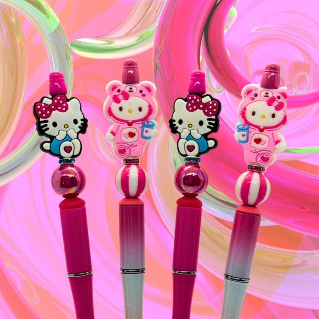 HK Kitty Pens Snrio Cute Pen Gifts Character Beaded Accessory Hello ...