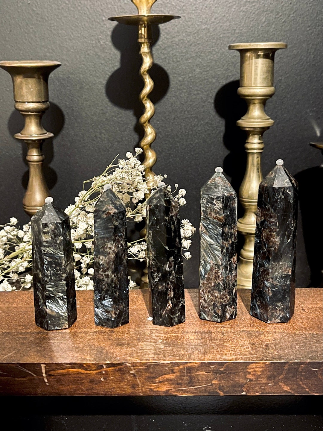 Arfvedsonite Towers Firework Stone Flashy Crystals - Etsy