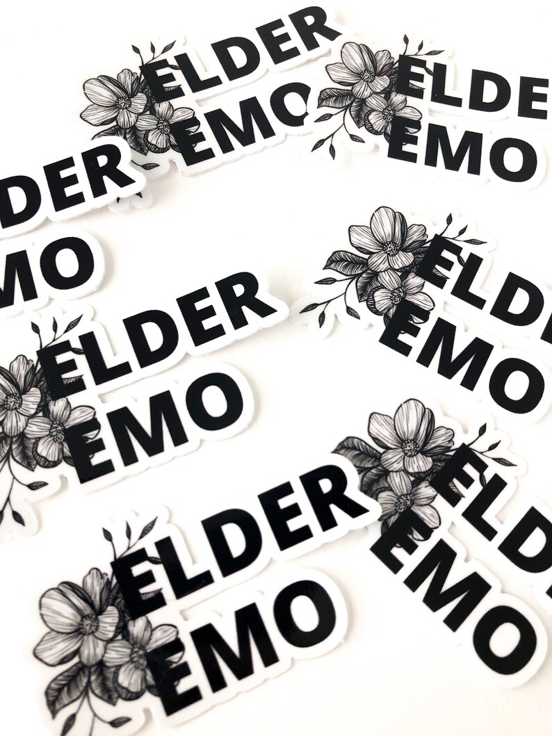 Elder Emo Floral Sticker Emo Sticker Pop Punk Emo Gift | Etsy