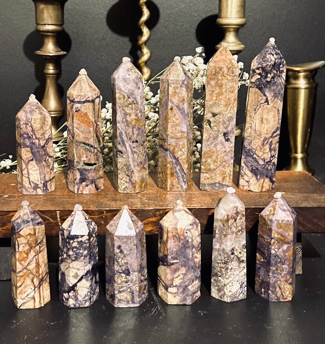 Purple Brecciated Jasper Tower Purple Jasper Stone Crystal Tower - Etsy