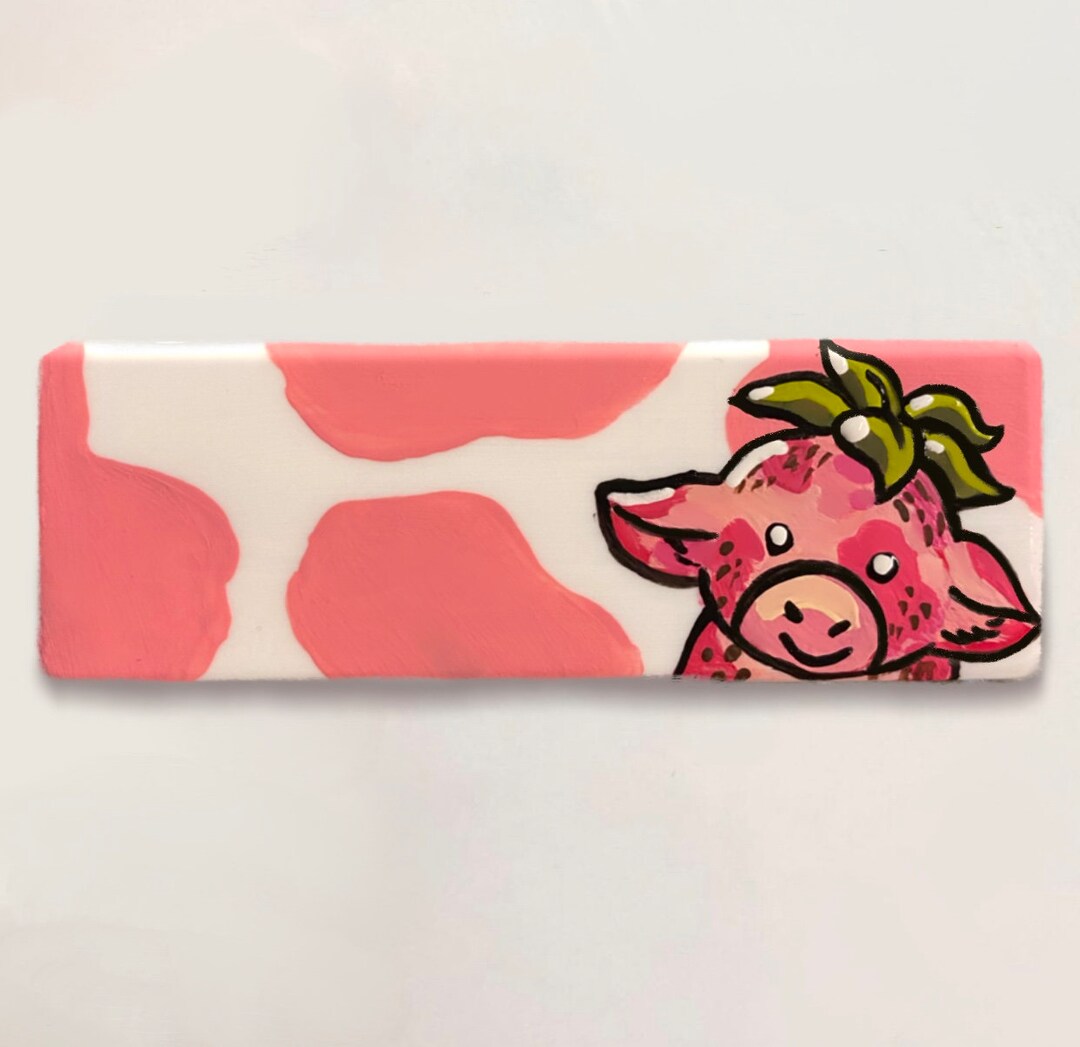 Pink Cow Hand-painted Name Tags for Customer Service, Barista Baristas ...