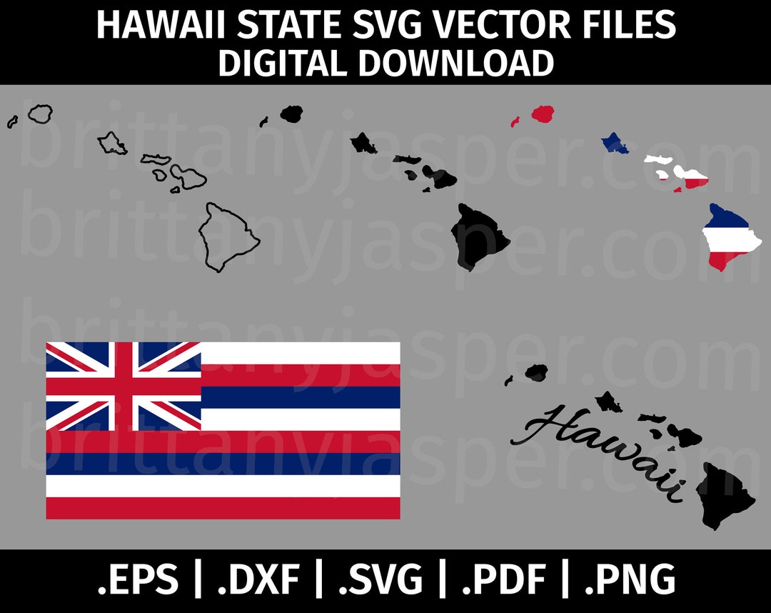 Hawaii State Flag SVG Vector Clip Art - Cut Files for Cricut ...