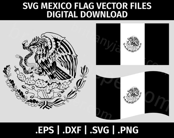 Mexican Flag Black And White