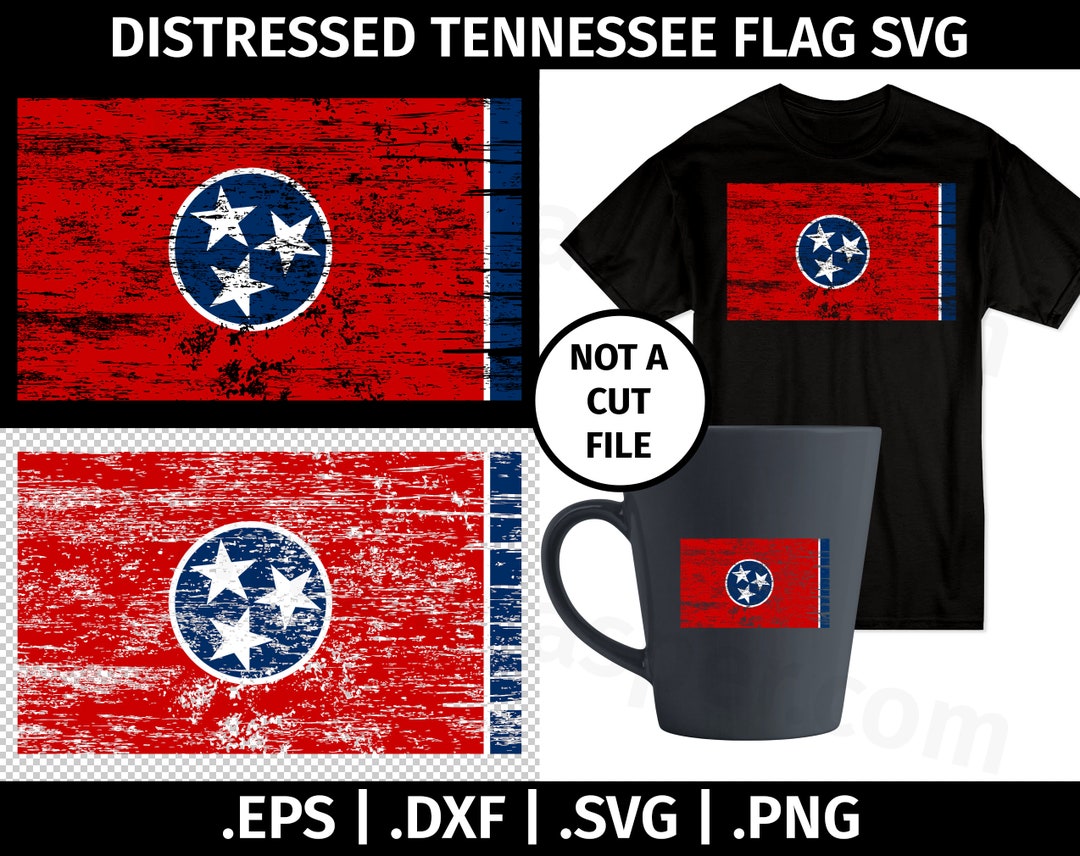 Tennessee Distressed Flag SVG Design Clip Art Vector Graphic eps dxf ...