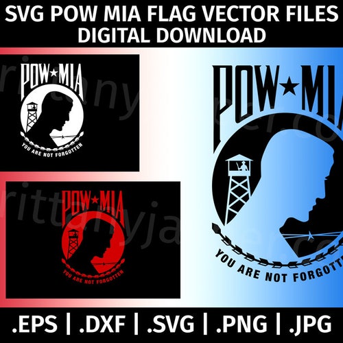 POW MIA Logo Emblem Vector SVG Png Pdf Ai Dxf Eps - Etsy