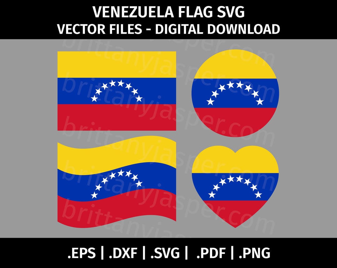 Venezuela Flag SVG Vector Clip Art - Cut Files for Cricut, Silhouette ...