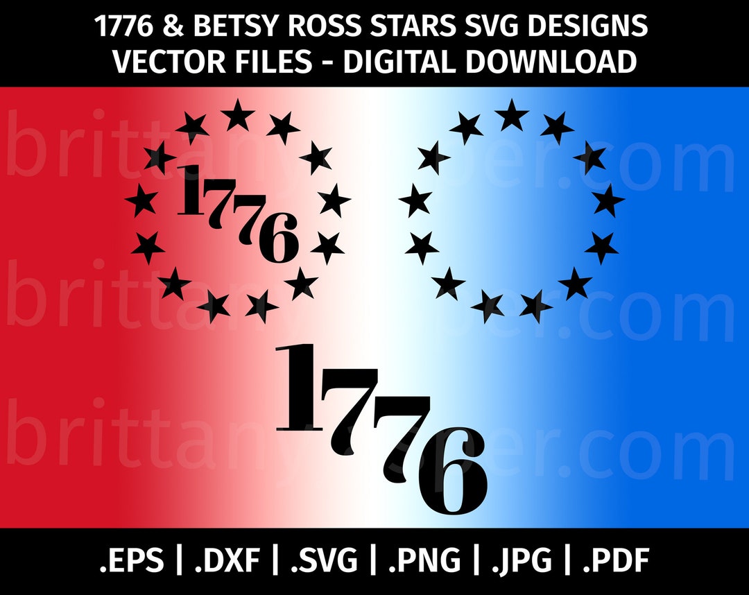 1776 SVG Betsy Ross Flag Stars Vector Clip Art - Cut Files for Cricut ...