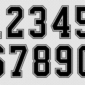 Jersey / Sports Number SVG Vector Clip Art - Cut Files for Cricut ...