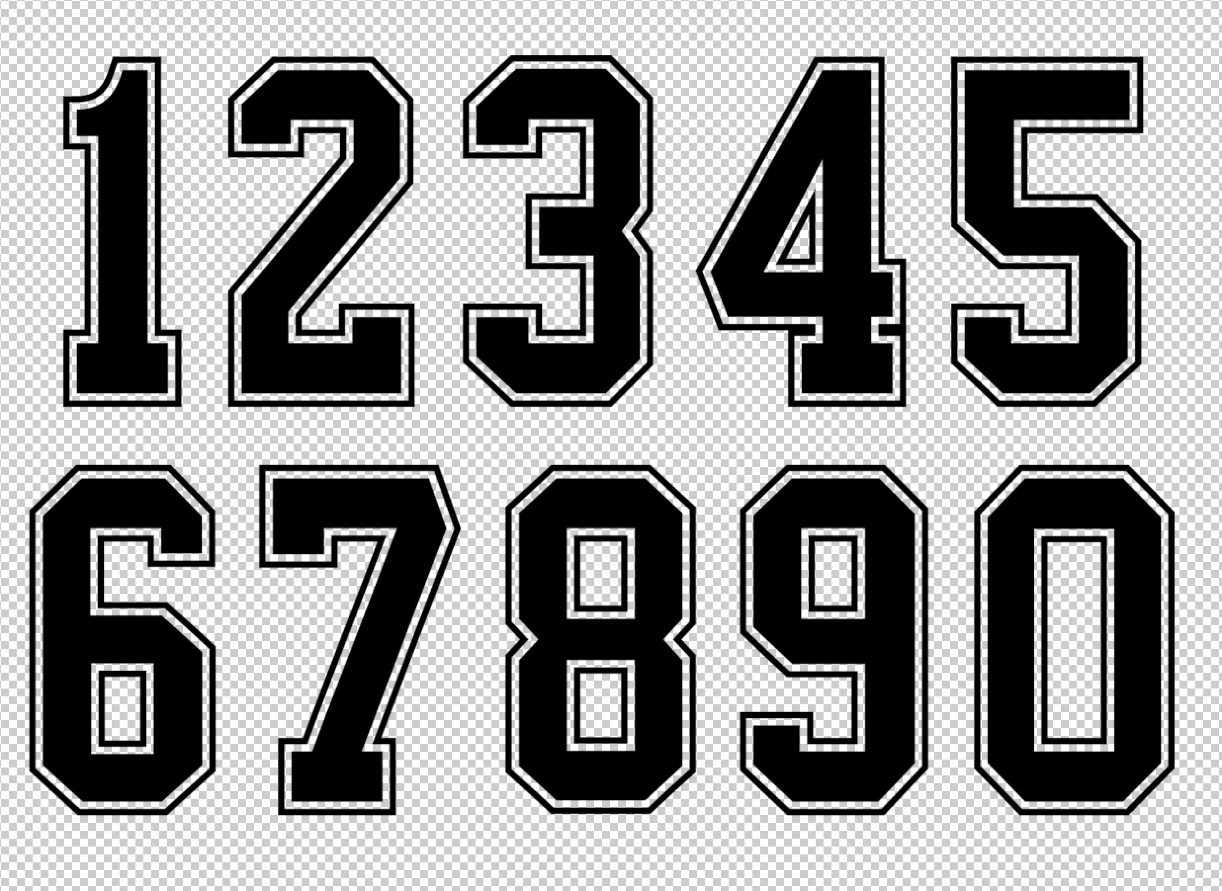 Jersey / Sports Number SVG Vector Clip Art - Cut Files for Cricut ...
