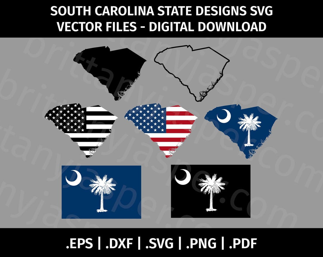 South Carolina State Flag SVG Vector Clip Art - Cut Files for Cricut ...