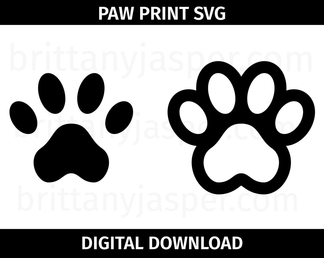 Paw Print SVG Digital Download | Vector Cut File for Cricut, Silhouette ...