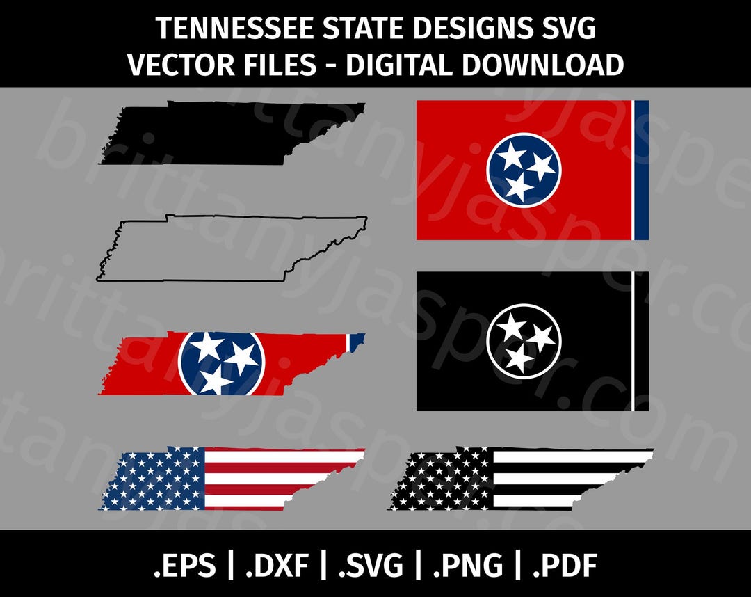 Tennessee State SVG Designs Vector Clip Art - Cut Files for Cricut ...
