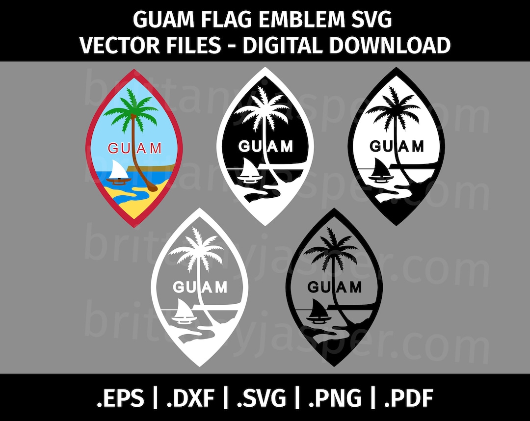 Guam Flag Seal SVG Vector Clip Art - Cut Files for Cricut, Silhouette ...