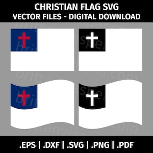 Christian Flag SVG Vector Clipart - Cut Files for Cricut, Silhouette ...