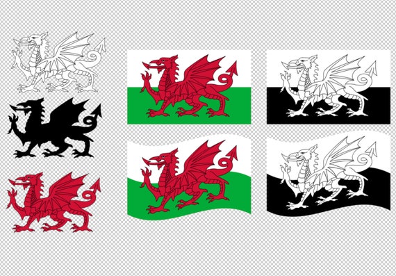 Welsh Flag Outline Clipart