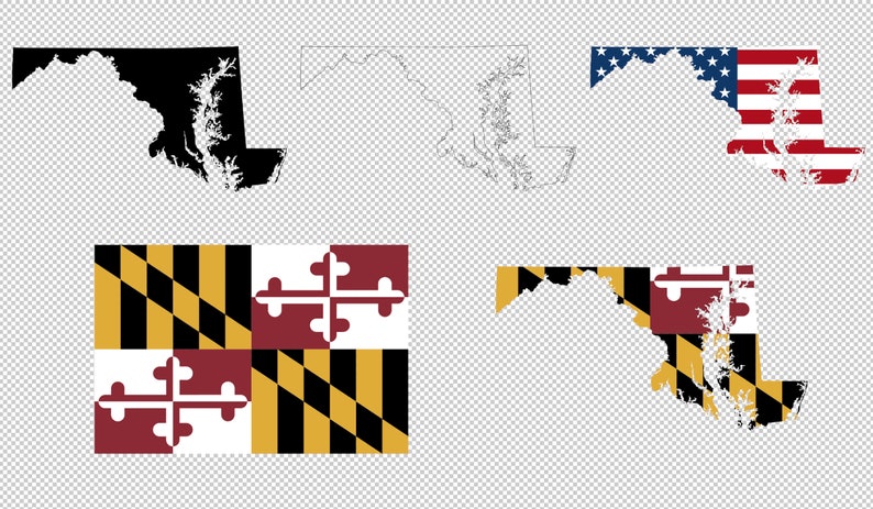 Maryland State Flag SVG Vector Clip Art Cutting Files for - Etsy