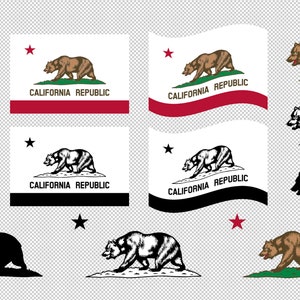 California Flag SVG Vector Clip Art - Cut Files for Cricut, Silhouette ...
