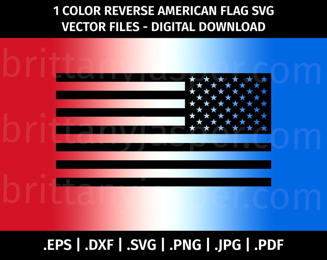 Reverse American Flag SVG - United States of America Flag Vector Clip ...