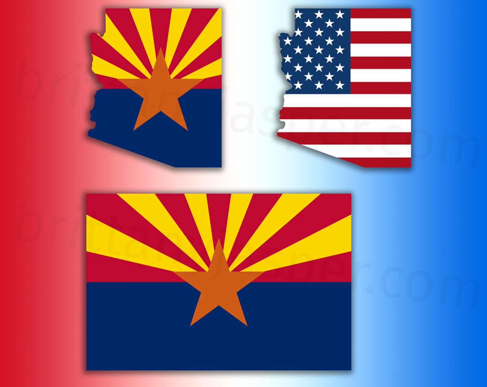Arizona State Flag SVG Vector Clip Art Cutting Files for | Etsy