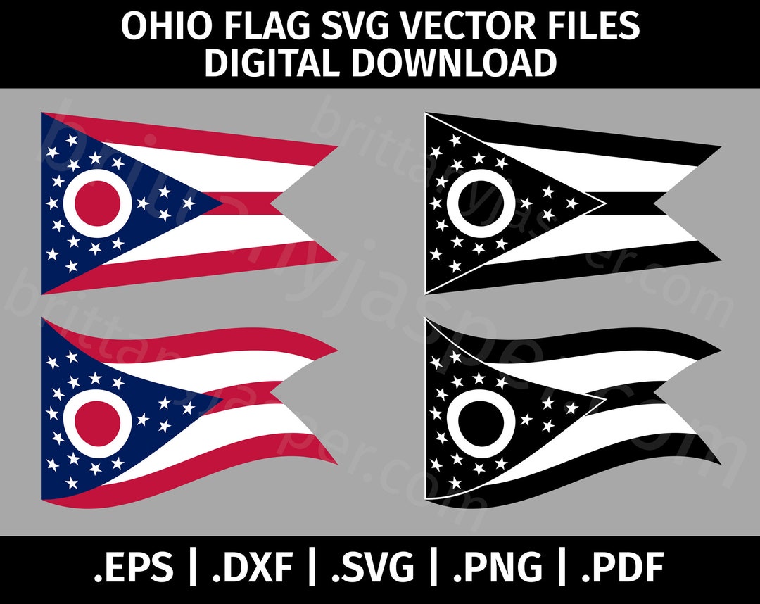 Ohio State Flag SVG Vector Clip Art Cut Files for Cricut, Silhouette ...