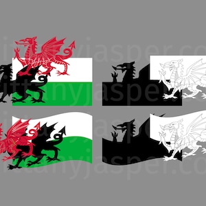 Wales / Welsh Flag SVG Vector Clip Art - Cut Files for Cricut - Eps Dxf ...