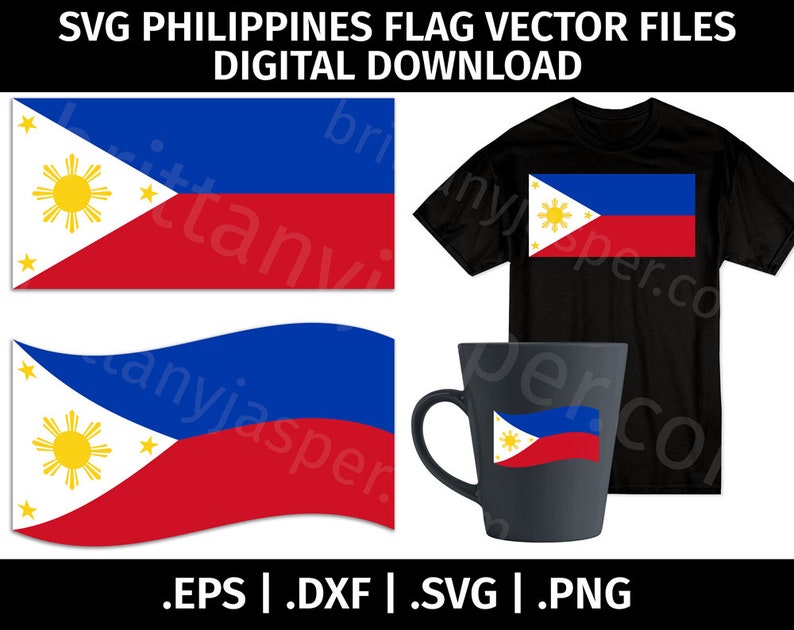 Philippines Flag SVG Vector Clip Art Cutting Files for | Etsy